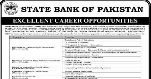 SBP Jobs 2026 State Bank of Pakistan Jobs in SBP Latest / New