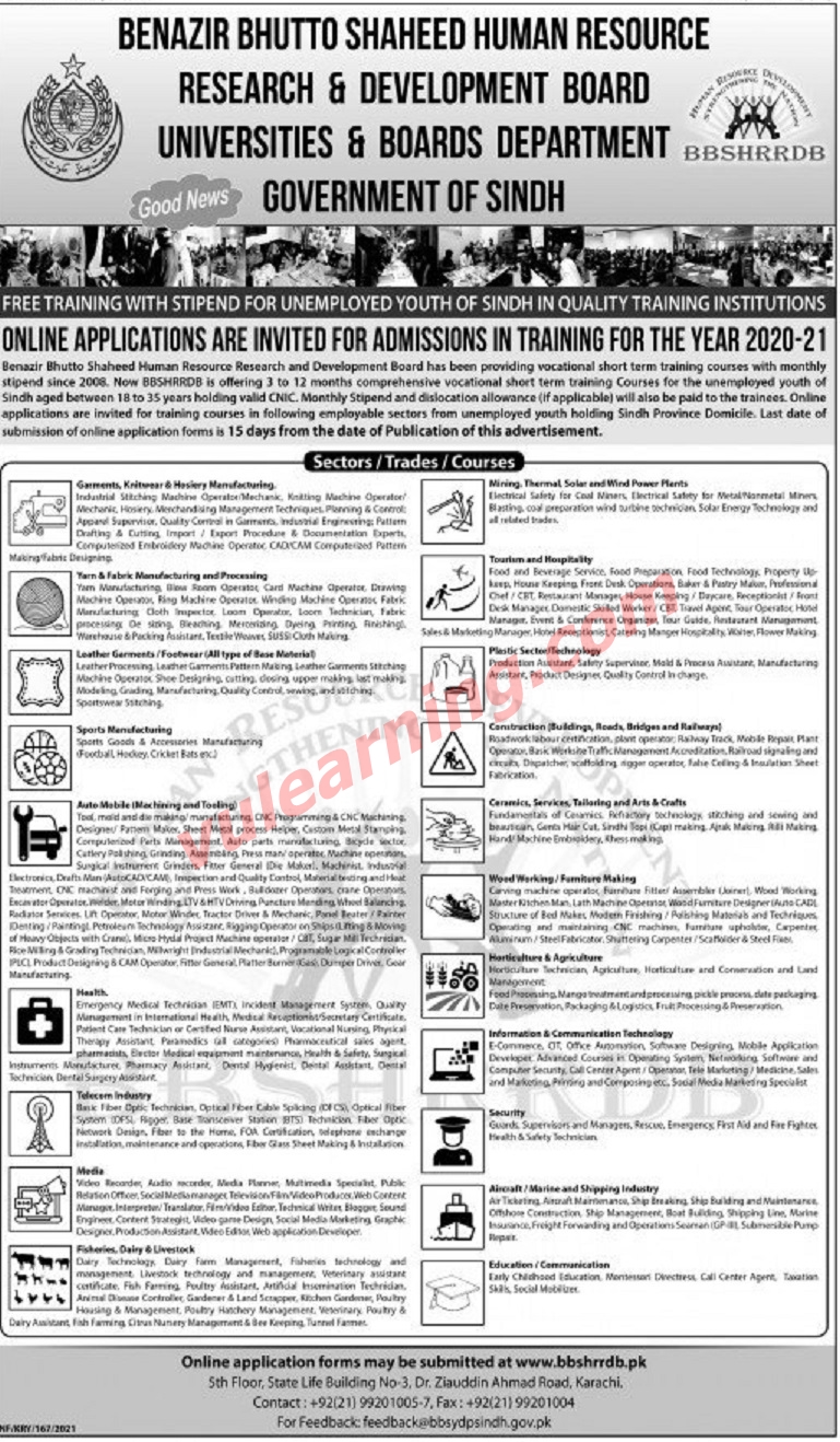 BBSYDP Free Courses 2021 Apply Online BBSHRRDB Latest
