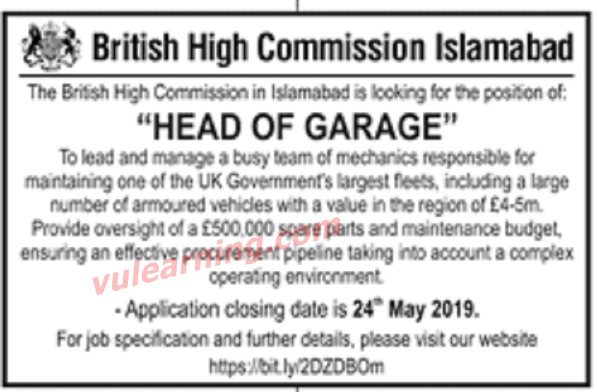 British High Commission Islamabad Jobs 2019 Apply Online Latest