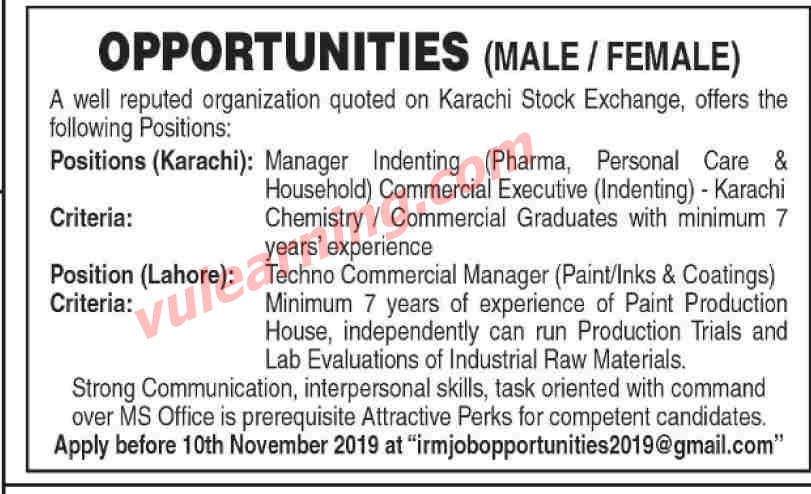 Well Reputed Organization Jobs 2019 for Karachi & Lahore Vacancies ...